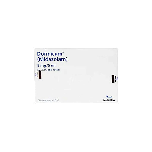 Dormicum (5mg/5ml) Injection – Midazolam Sedative | 10 Ampoules – Dawai ...